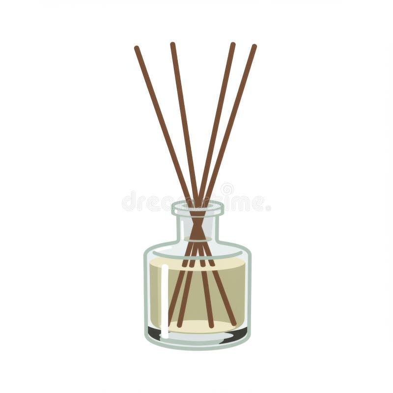 Reed Diffuser with Brown Sticks in Clear Glass Bottle Stock ...