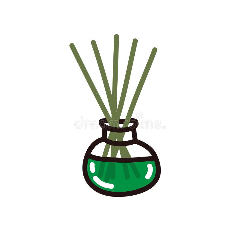 Reed Diffuser with Essential Oils Doodle Icon, Vector Illustration ...