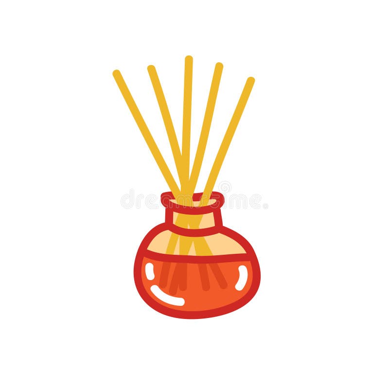 Reed Diffuser with Essential Oils Doodle Icon, Vector Illustration ...