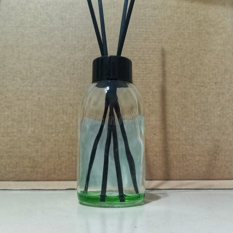 Reed Empty Glass Bottle Diffuser Standing on the Table. Stock Image ...
