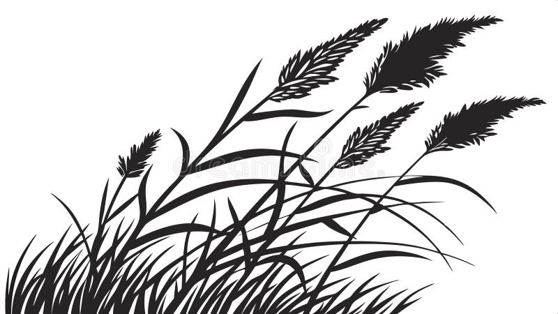 Reed Plants Corner Scene, Nature Grass Element Vector Design Generative ...