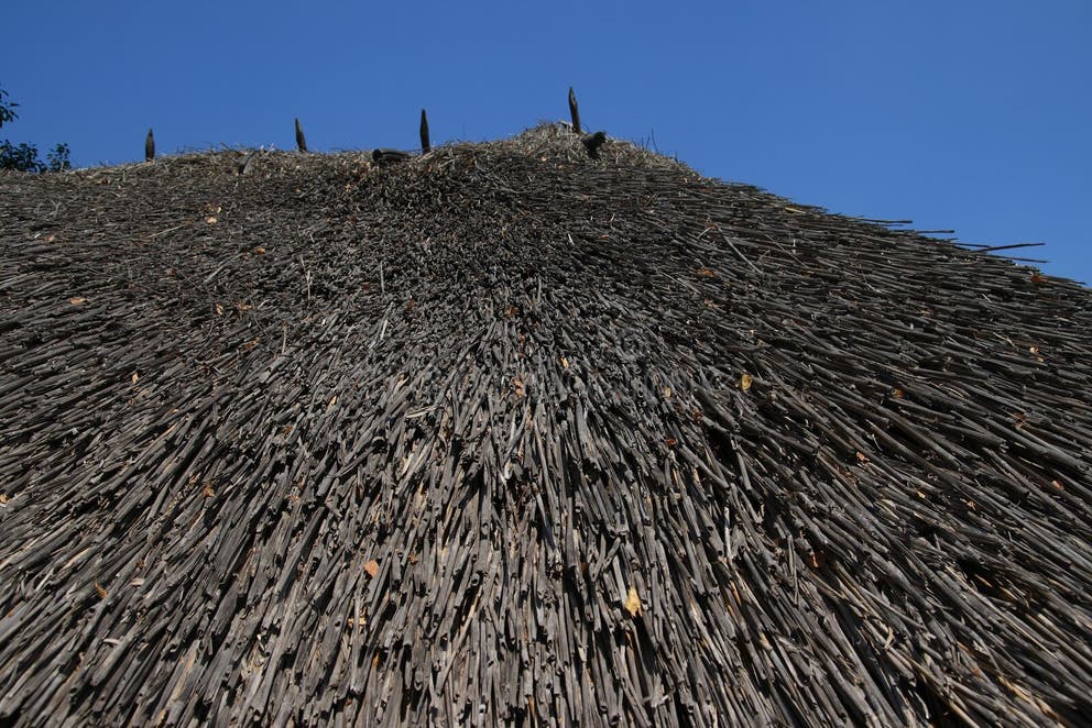 Reed thatch detail stock image. Image of wooden, rural - 11464907