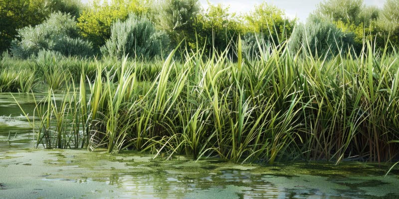 Reeds by the River stock photo. Image of habitat, wildlife - 367266548