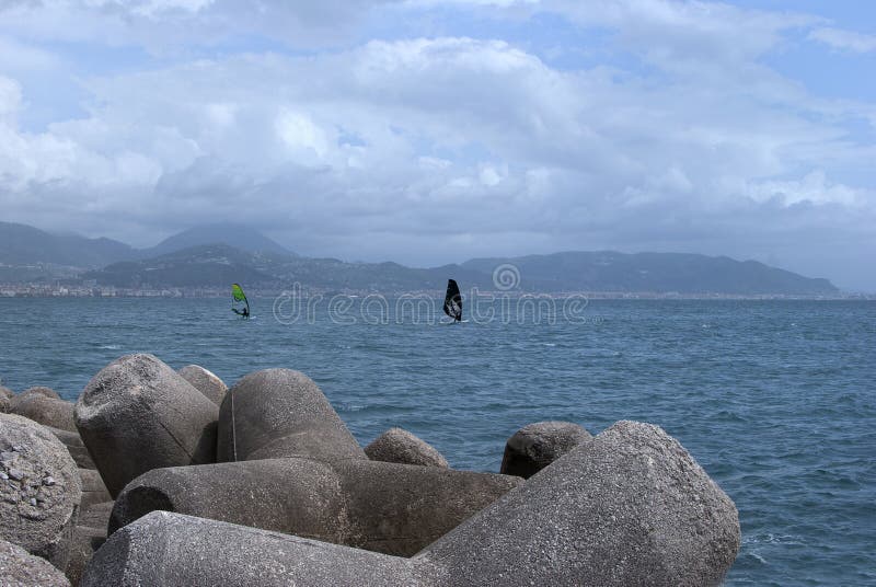 Reef Breakwater in Protection at Coast Stock Photo - Image of shelter ...