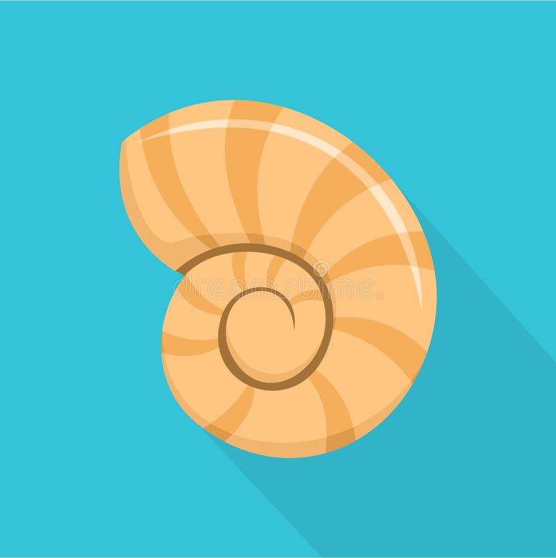 Reef Shell Icon, Flat Style Stock Vector - Illustration of sign, exotic ...