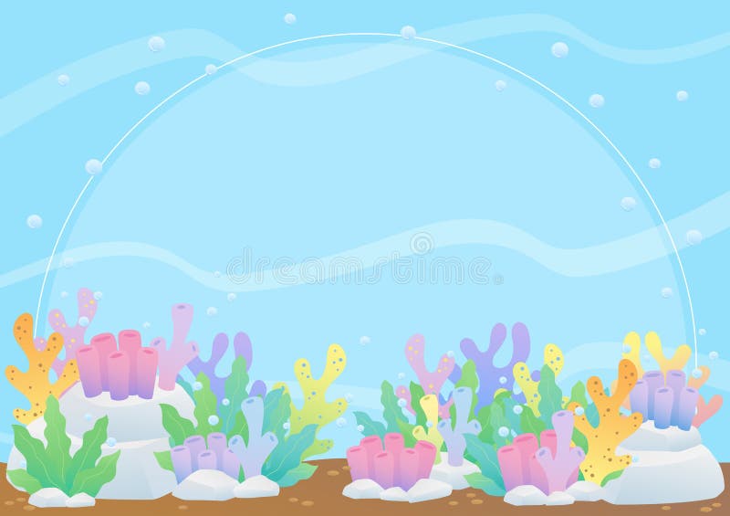 Reef Under Ocean Arch Frame 2 Stock Vector - Illustration of dreamy ...