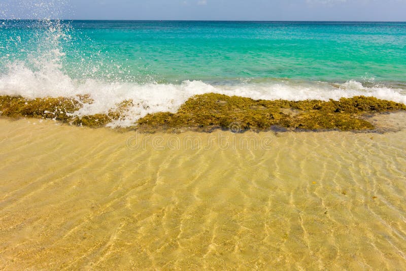 Surf and Reef in Spring Bay on Bequia. Stock Image - Image of windy ...