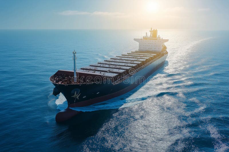 Reefer Ship Sailing Open Sea with Refrigerated Containers Stock ...