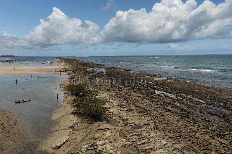 Reefs between the Beach and the Sea at Low Tide Stock Image - Image of ...
