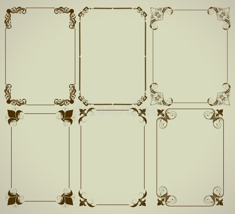 Reeks eenvoudige frames vector illustratie. Illustration of reeks - 20754924