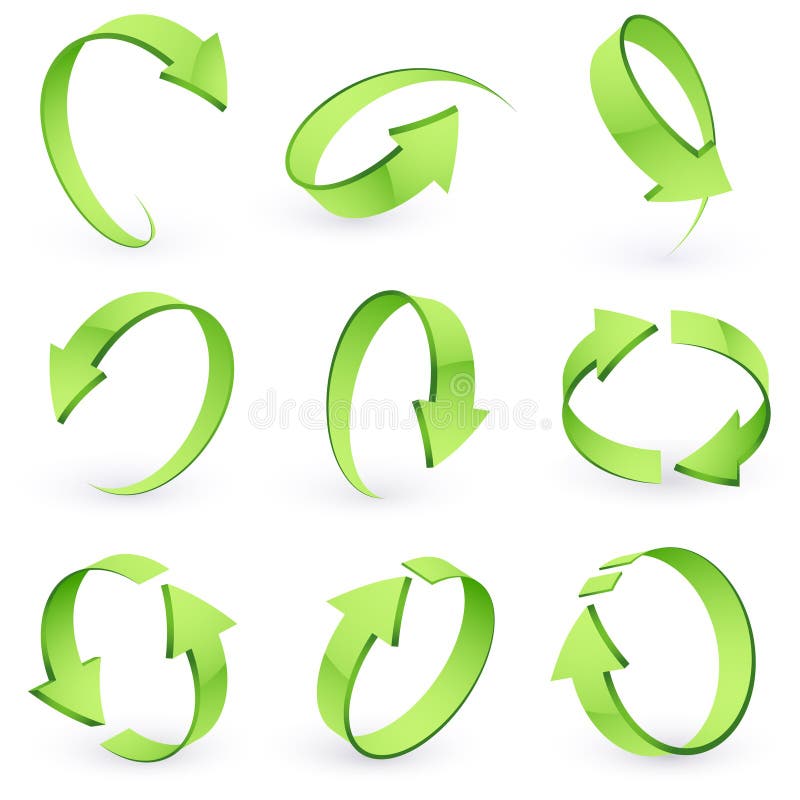 Reeks groene pijlen vector illustratie. Illustration of beeld - 19621101