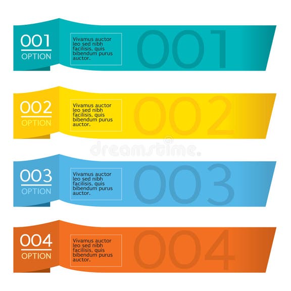 Reeks Kleurrijke Horizontale Document Banners. Vector Illustratie ...