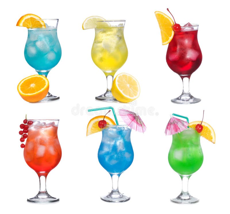 De Cocktails Van De Alcohol Met Vruchten En Bessen Stock Afbeelding ...