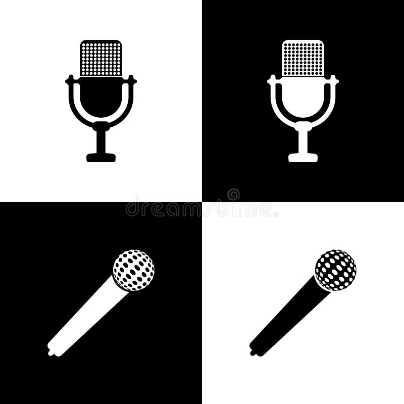 Vectoriconen Van Verschillende Microfoons Vector Illustratie ...