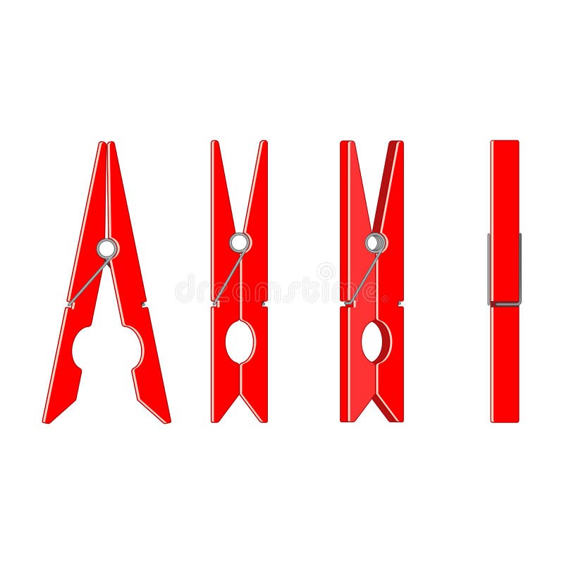 Reeks Rode Wasknijpers Vector Eps10 Vector Illustratie - Illustration ...