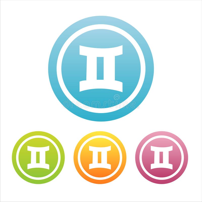 Reeks Van 4 Tekens Van Tweeling Vector Illustratie - Illustration of ...