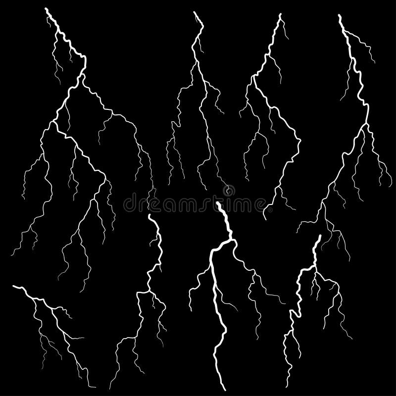 Reeks van bliksem vector illustratie. Illustration of bout - 69313612