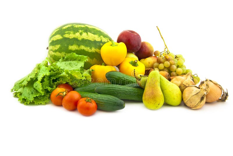 Reeks Van Diverse Groenten En Fruit Stock Foto - Image of ...