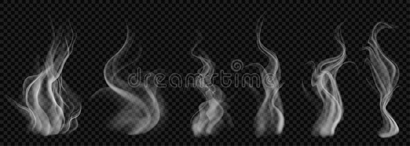 Reeks Van Doorzichtige Witte Rook Vector Illustratie - Illustration of ...