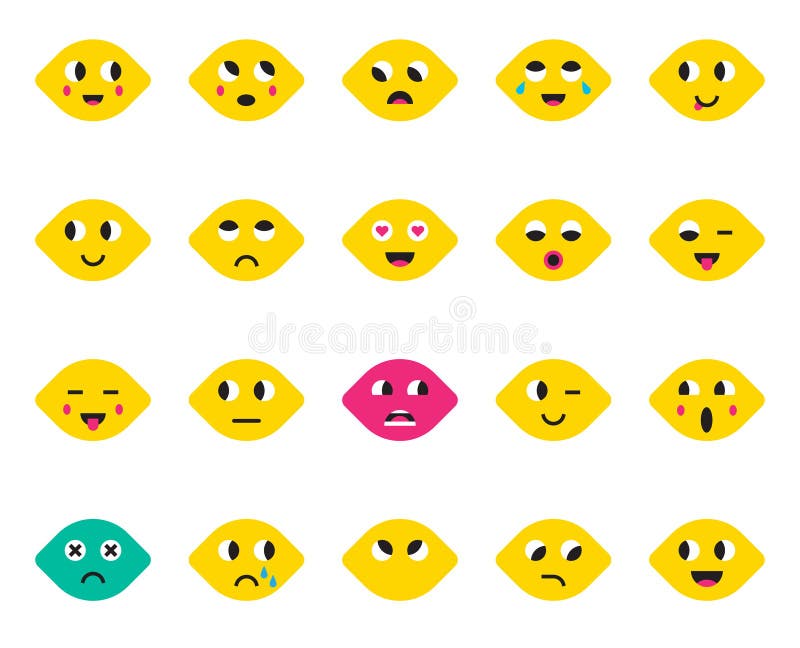 Reeks Van Emoticons of Emoji Vector Illustratie Vector Illustratie ...