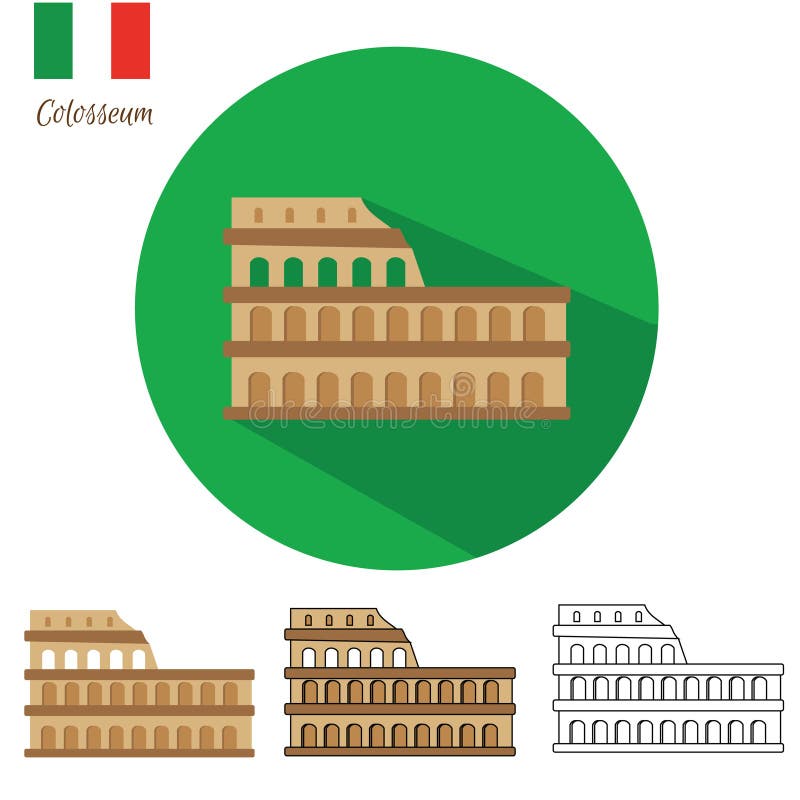 De Reeks Van Colosseum Van Rman Vector Illustratie - Illustratie ...
