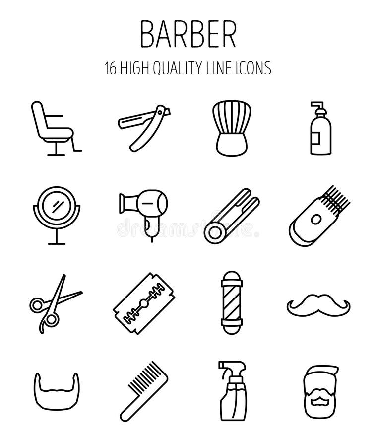 Het Pictogram of Het Embleem Van De Kappersstoel in Moderne Lijnstijl ...