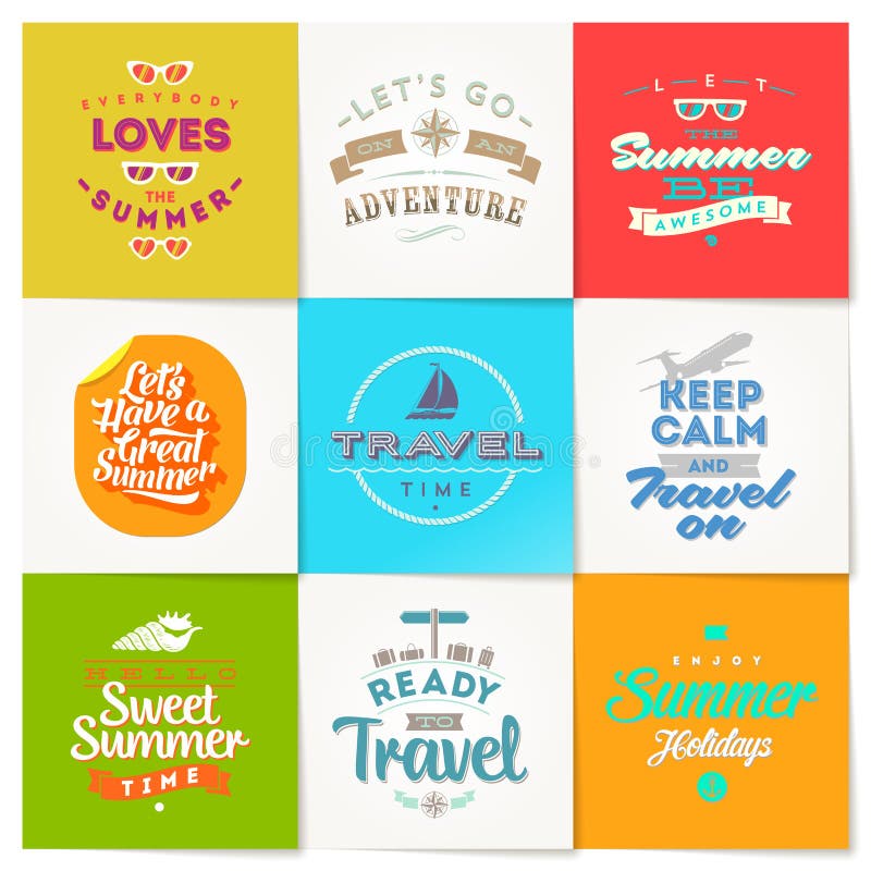 Reeks Van Reis En Vakantietype Ontwerp Vector Illustratie ...