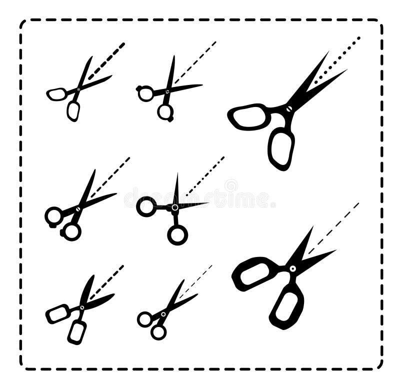 De Gestippelde Schaar Van De Besnoeiingslijn Vector Illustratie ...