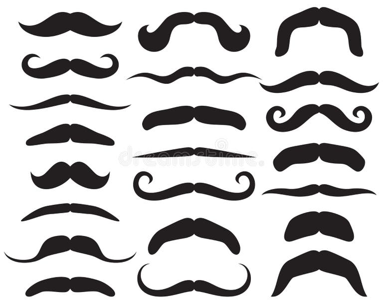 Reeks van snor vector illustratie. Illustration of groep - 23810882