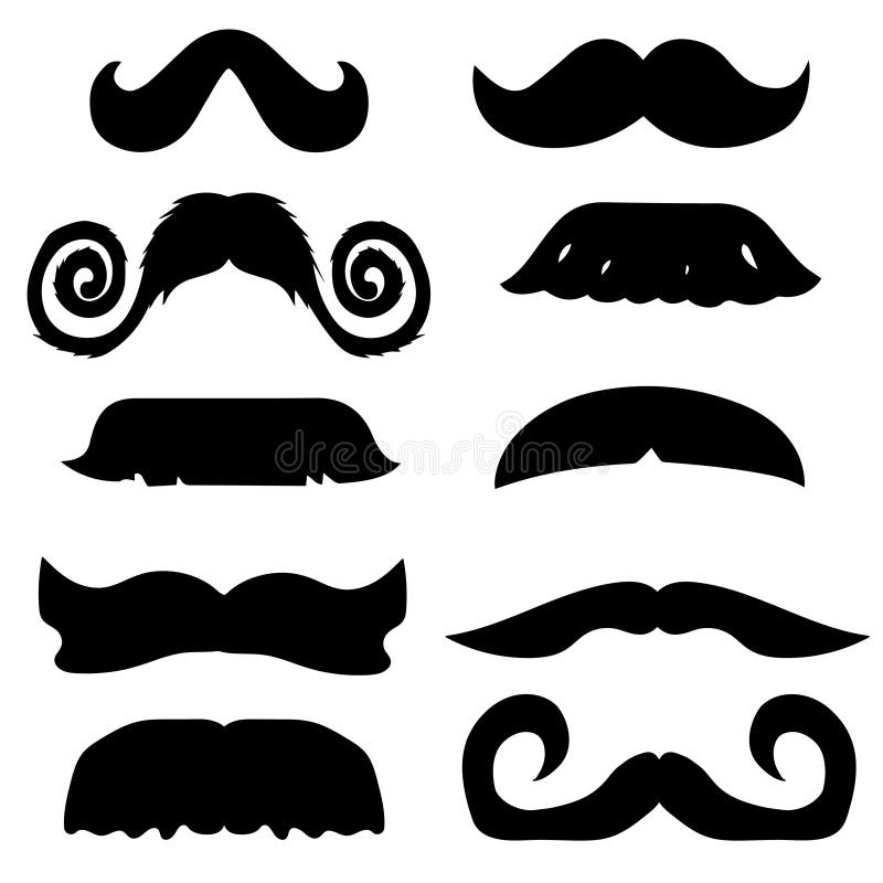 Reeks van snor - vector vector illustratie. Illustration of heer - 84508304