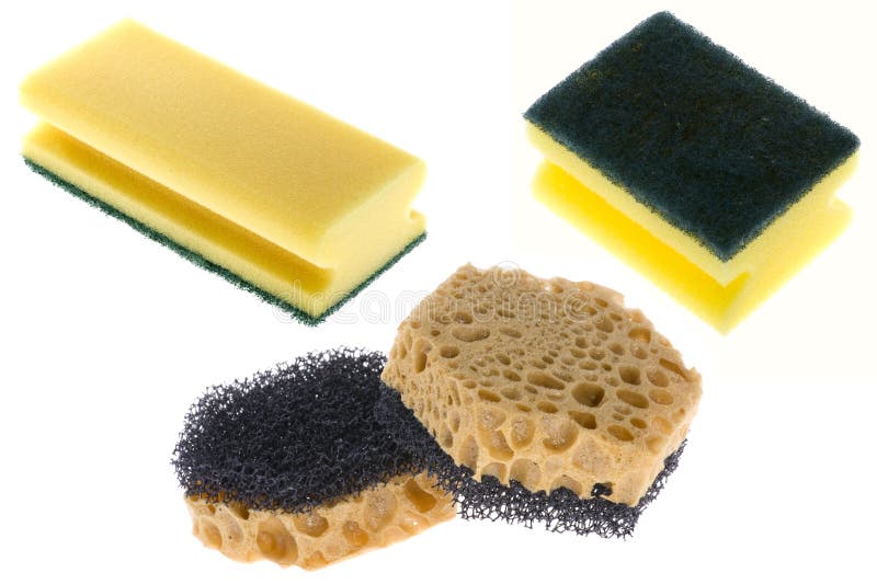 Reeks van spons op wit stock afbeelding. Image of achtergrond - 13160895