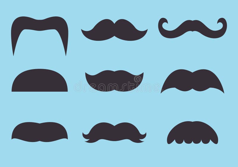 De Geïsoleerde Reeks Van De Snorsnor Pictogram De Grappige Valse ...