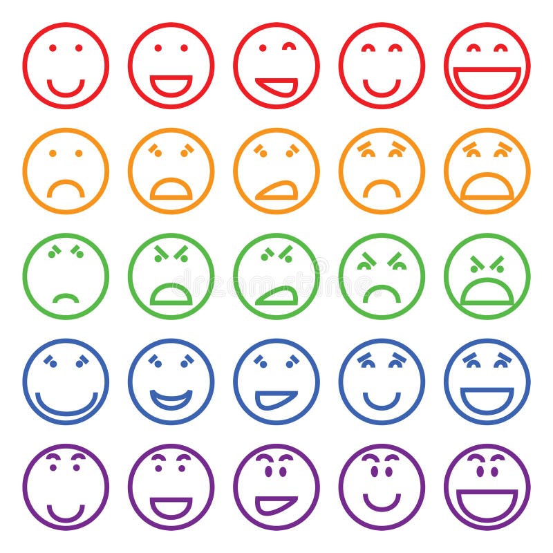 Glimlachen in Verschillende Kleuren Stock Illustratie - Illustration of ...