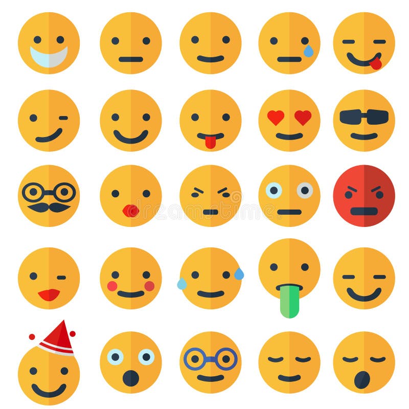 Smileys Met Een Stemming. Reeks Emoticons. Vormen Van Slecht Tot Goed ...