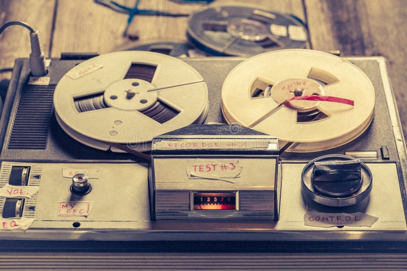 Reel Audio Recorder with a Few Rolls of Tape Stock Photo - Image of ...