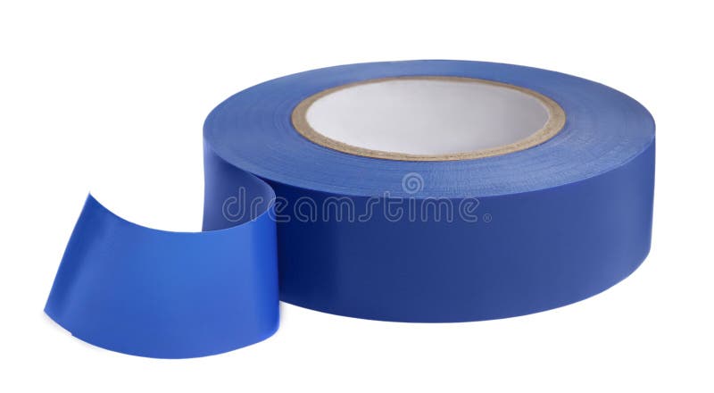 Reel of Blue Insulating Tape Isolated on White Stock Image - Image of ...