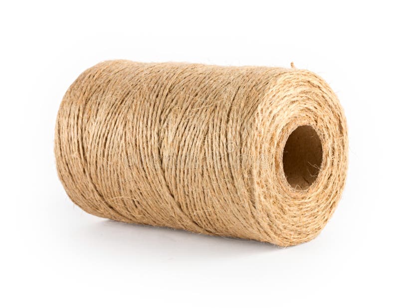 Reel of Brown Packing Rope Isolated Stock Photo - Image of brown, spool ...