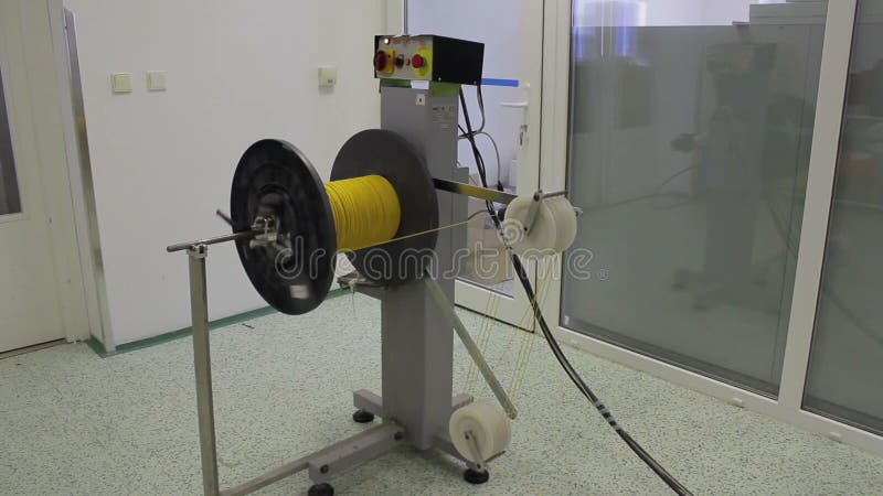 Reel with Fiber Optic Cable Stock Footage - Video of cabling, line ...