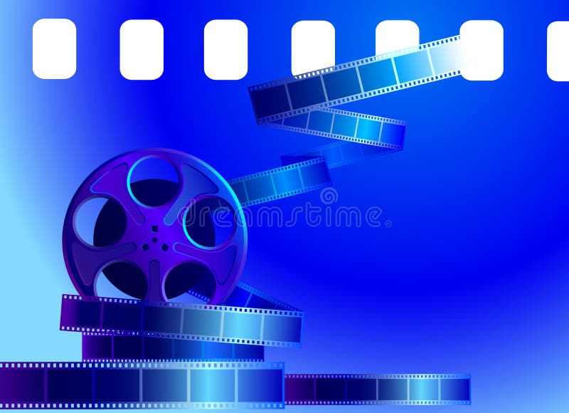 Reel of Film on a Blue Background Stock Vector - Illustration of movies ...