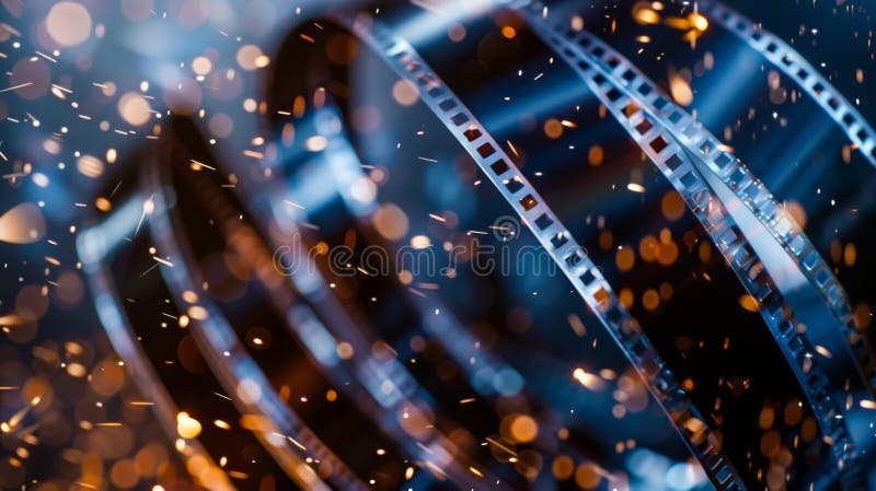 A Reel of Film with Frames Showing Different Stages of a Particle Decay ...