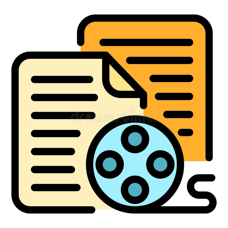 Reel Scenario Icon Color Outline Vector Stock Vector - Illustration of ...