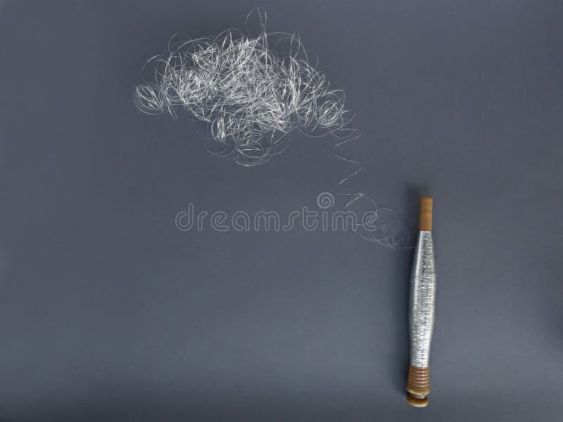 Silver Thread Pile Like Cloud and Spool of Silver Thread. Stock Image ...