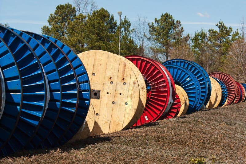 Reels of Cable stock image. Image of outdoors, coil, round - 14251465