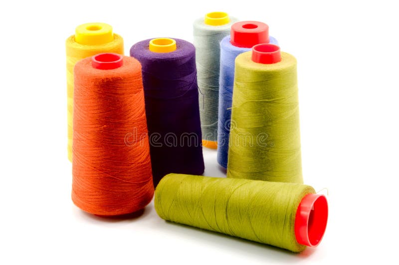 Reels of colored threads stock image. Image of embroider - 8755337