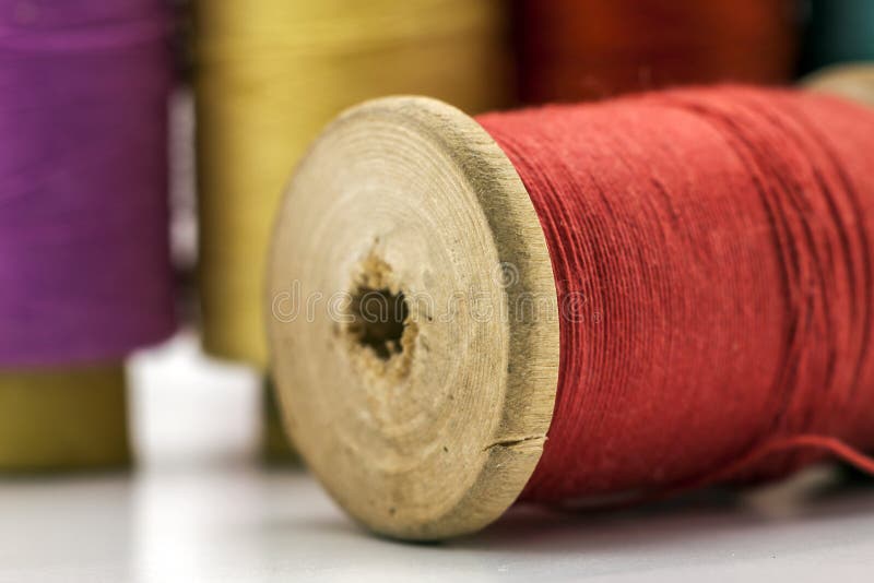 Reels or Spools of Multicolored Sewing Threads. Threads of All C Stock ...