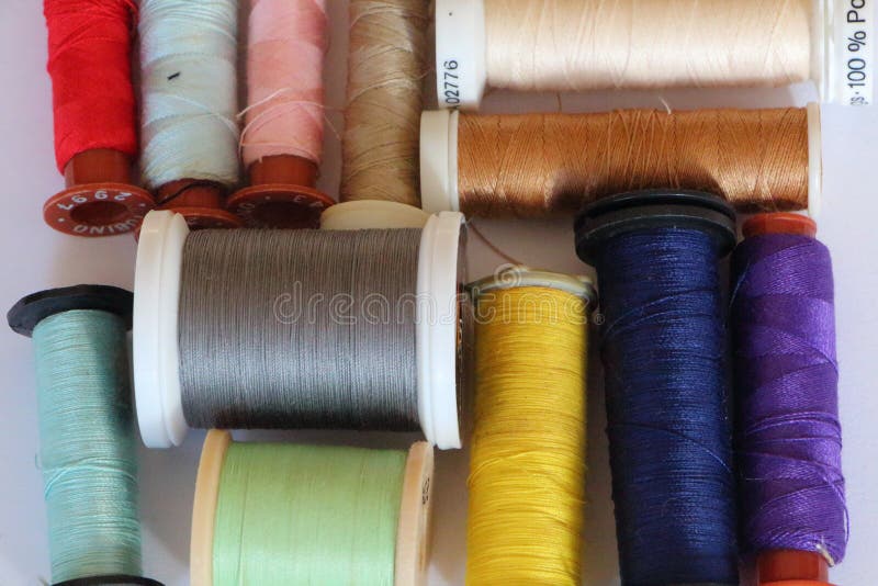 Reels of thread for sewing stock image. Image of textile - 95401813