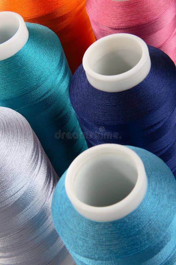 Reels of threads stock image. Image of cone, group, factory - 2397155