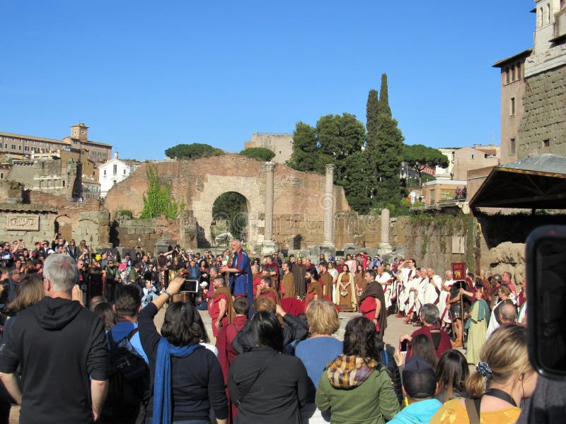 Reenactment of Julius Caesar`s Funeral in the Roman Forum Editorial ...