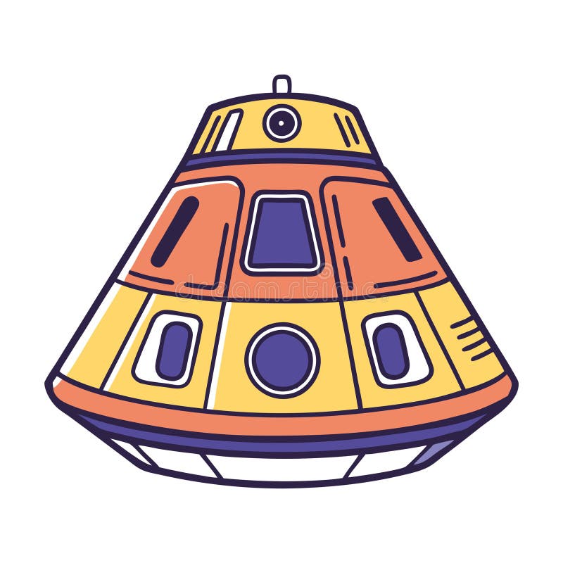 Reentry Space Capsule stock vector. Illustration of adventure - 358033070
