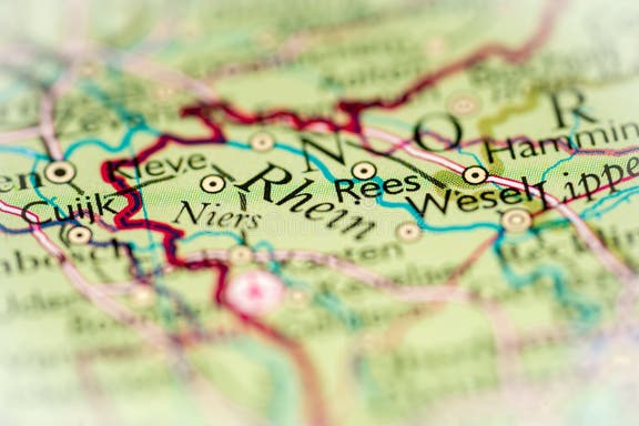 Rees, Germany Highlighted on a World Map Stock Image - Image of ...